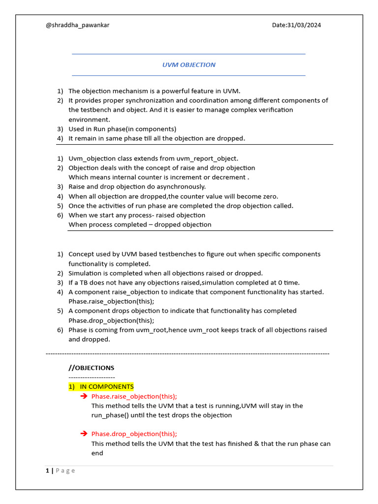 UVM_OBJECTION | PDF | Simulation | Phase (Waves)