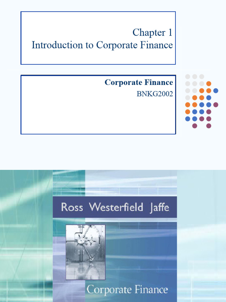 L1 - Introduction To Corporate Finance | PDF | Equity (Finance ...