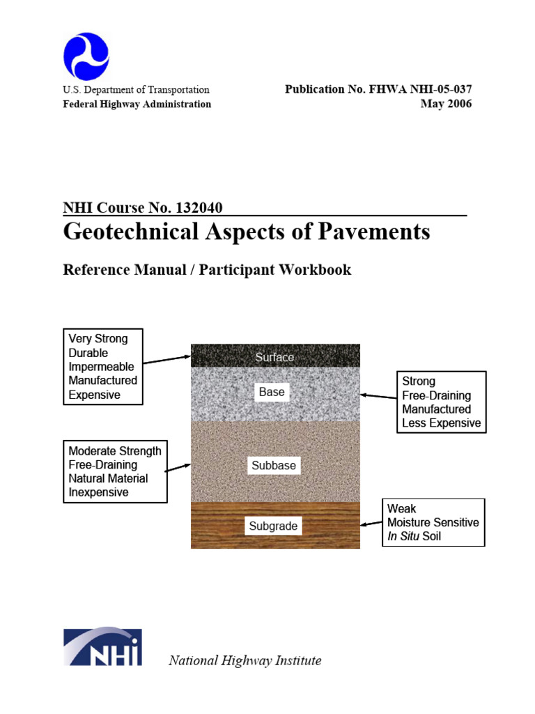 Geotechnical Aspects of Pavements Guide | PDF | Geotechnical Engineering | Road Surface