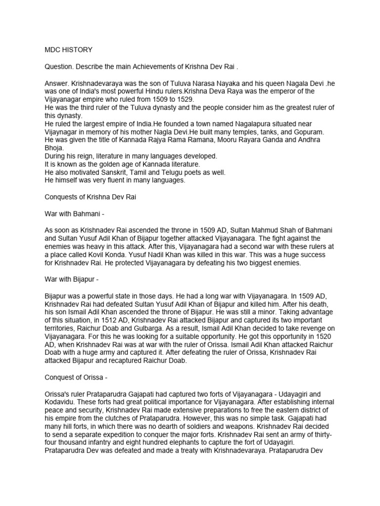 MDC HISTORY Achievement of Krishna Dev Rai | PDF | South Asia