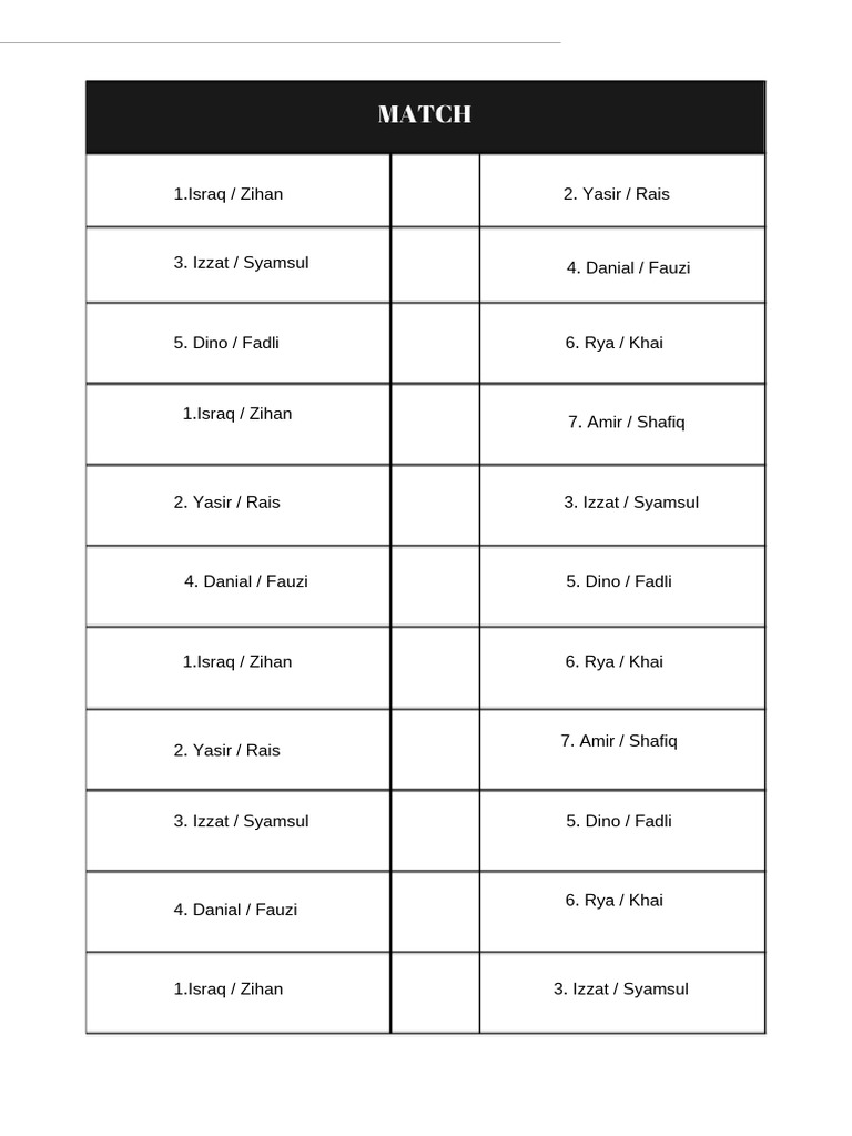 Match Game PDF | PDF