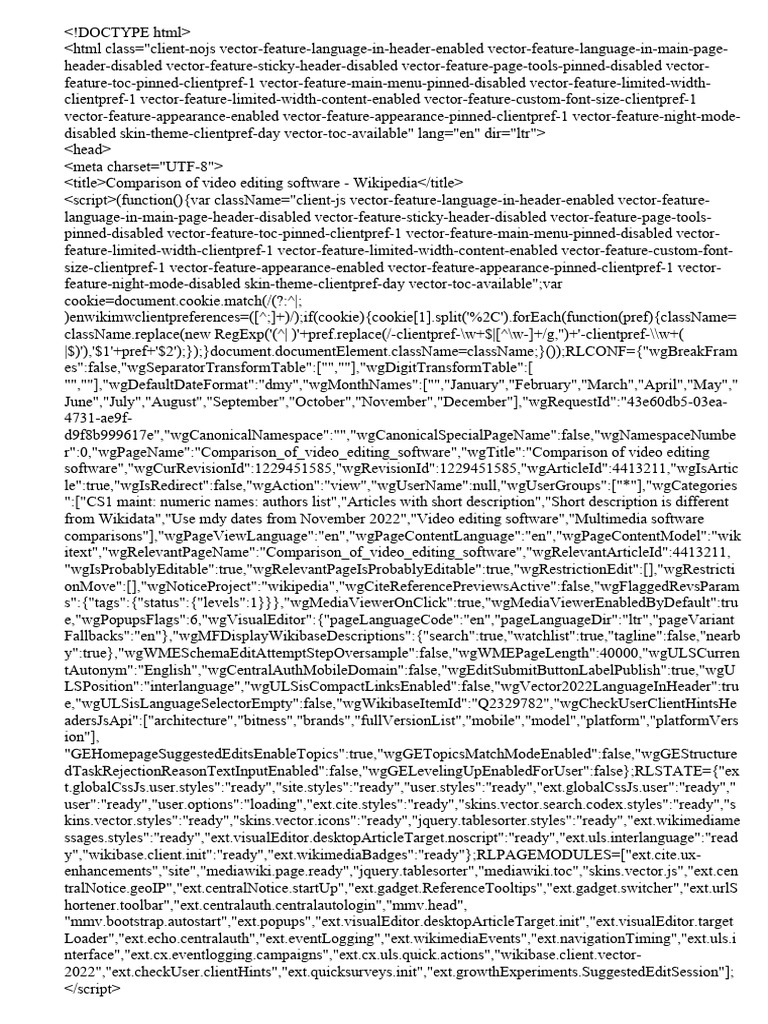 Comparison of Video Editing Software - Wikipedia | PDF | Wikipedia | Mac Os