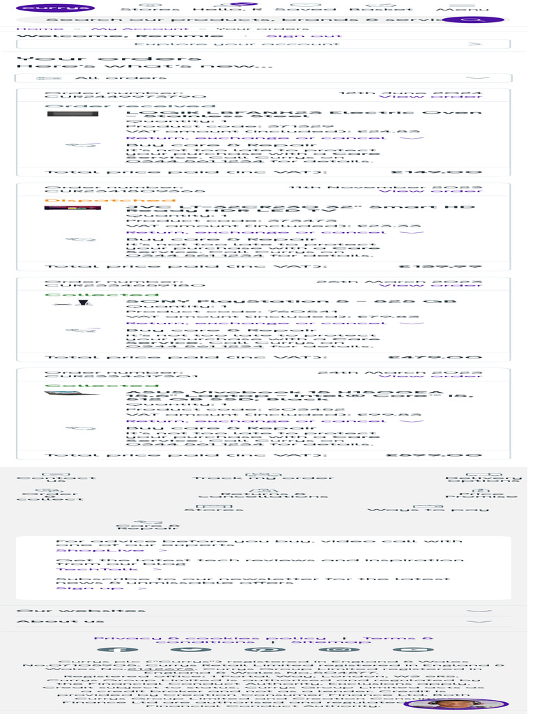 My Account - Your Orders Currys | PDF | Credit | Finance & Money Management