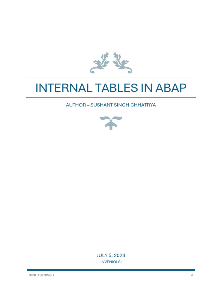 Internal Table Types | PDF Internal Table Types | PDF