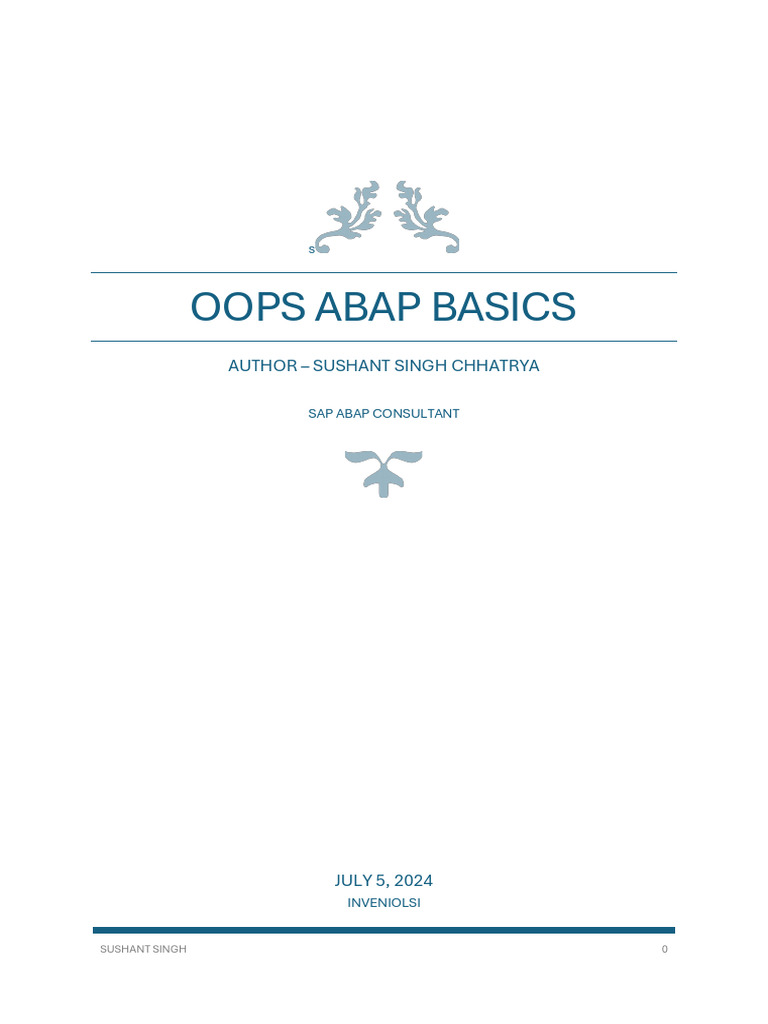 Oops Abap Pdf Class Computer Programming Method Computer Programming