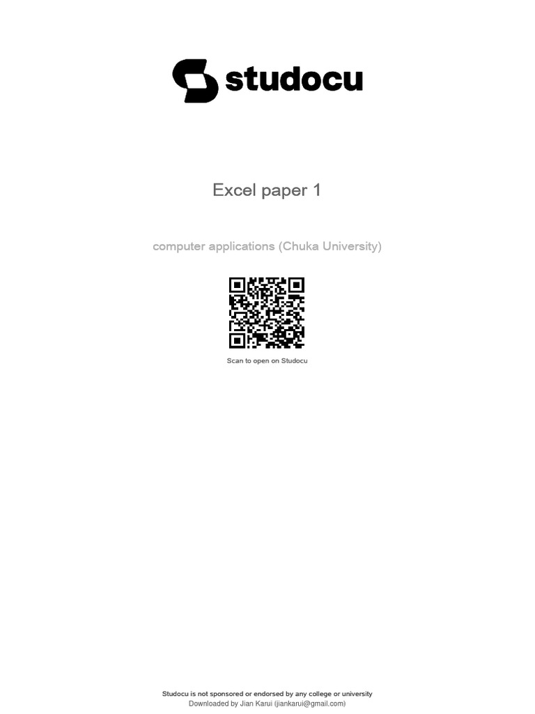 Excel Paper 1 | PDF