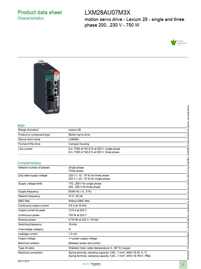 Lexium 28 & Motors - LXM28AU07M3X | PDF | Hertz | Electrical Components