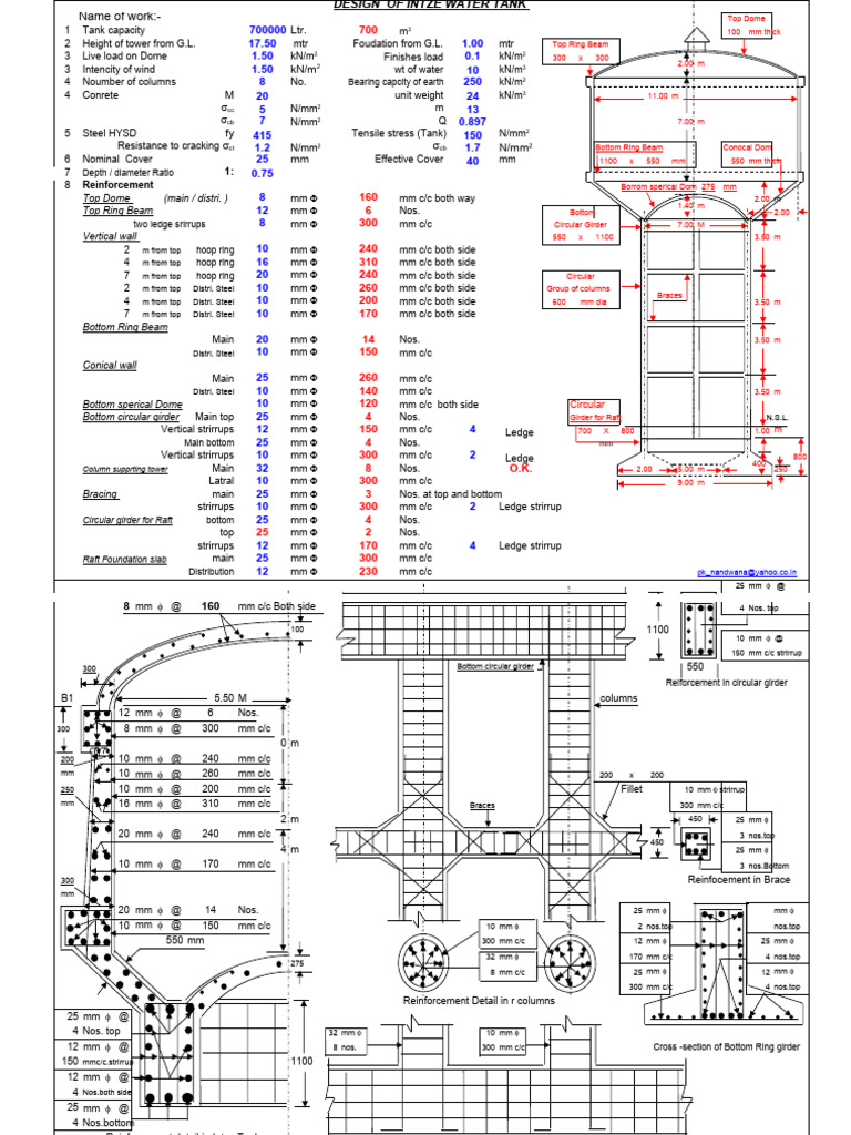 Intze Water Tank Unprotected2 | PDF | Beam (Structure) | Architectural Elements