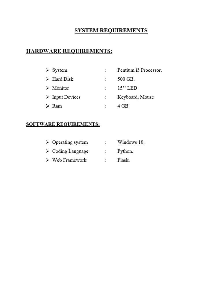 System Specification | PDF
