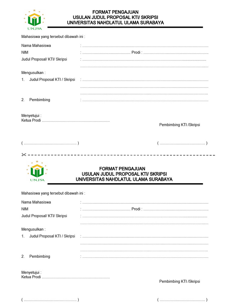 Format Pengajuan Usulan Judul Kti | PDF | Seni