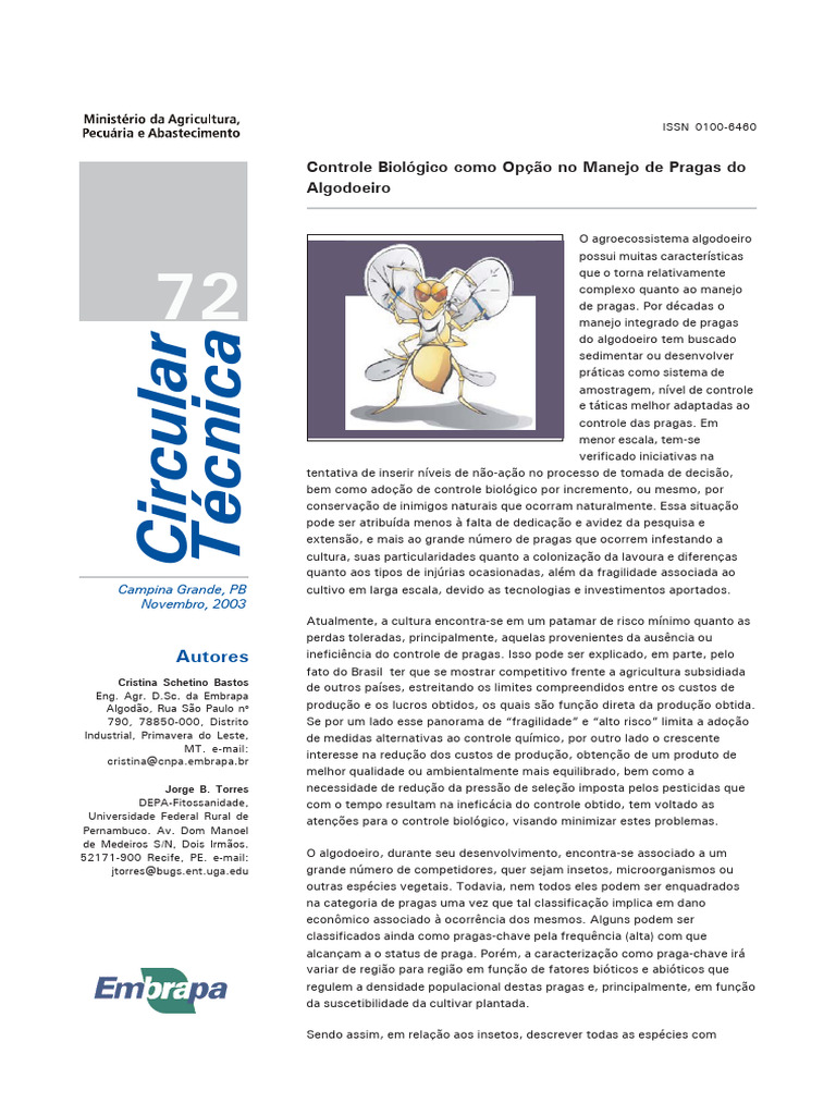 Controle Biologico Como Opcao No Manejo | PDF | Controle biológico de ...
