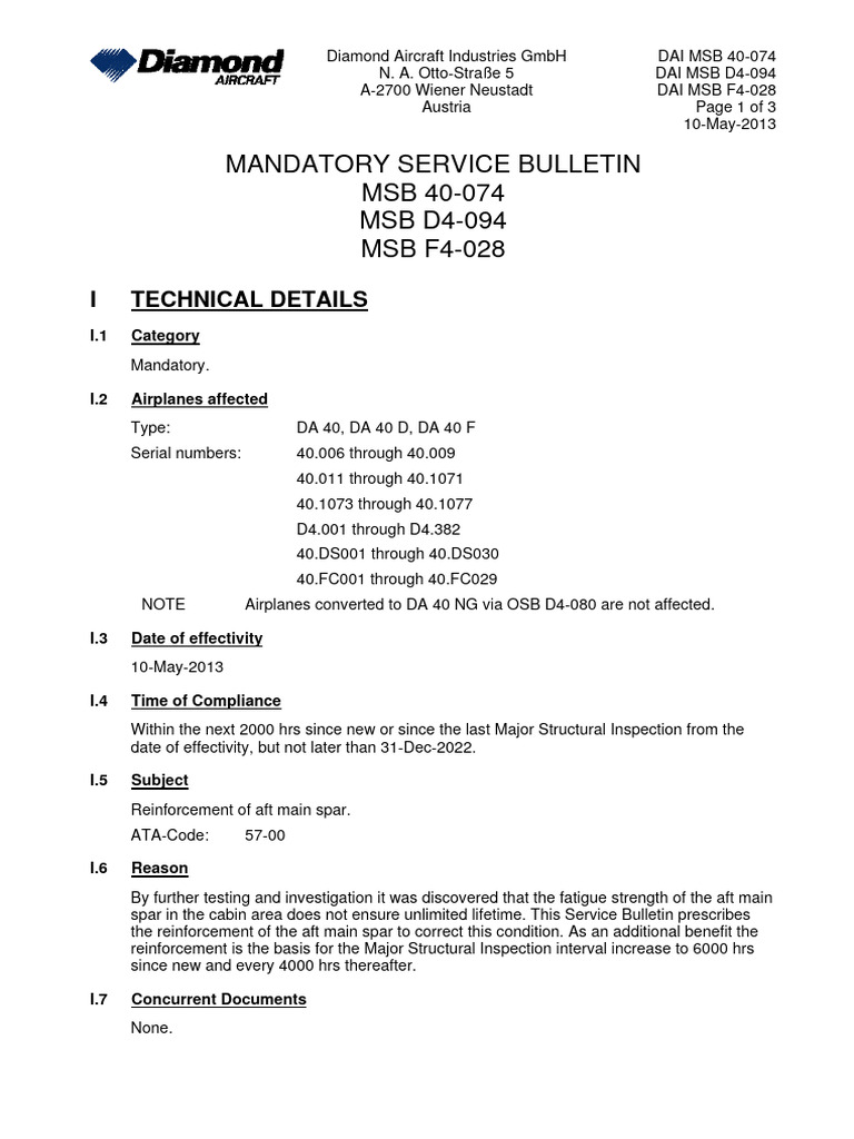 SBD4 094 M r0 Reinforcement of Aft Main Spar | PDF | Aviation