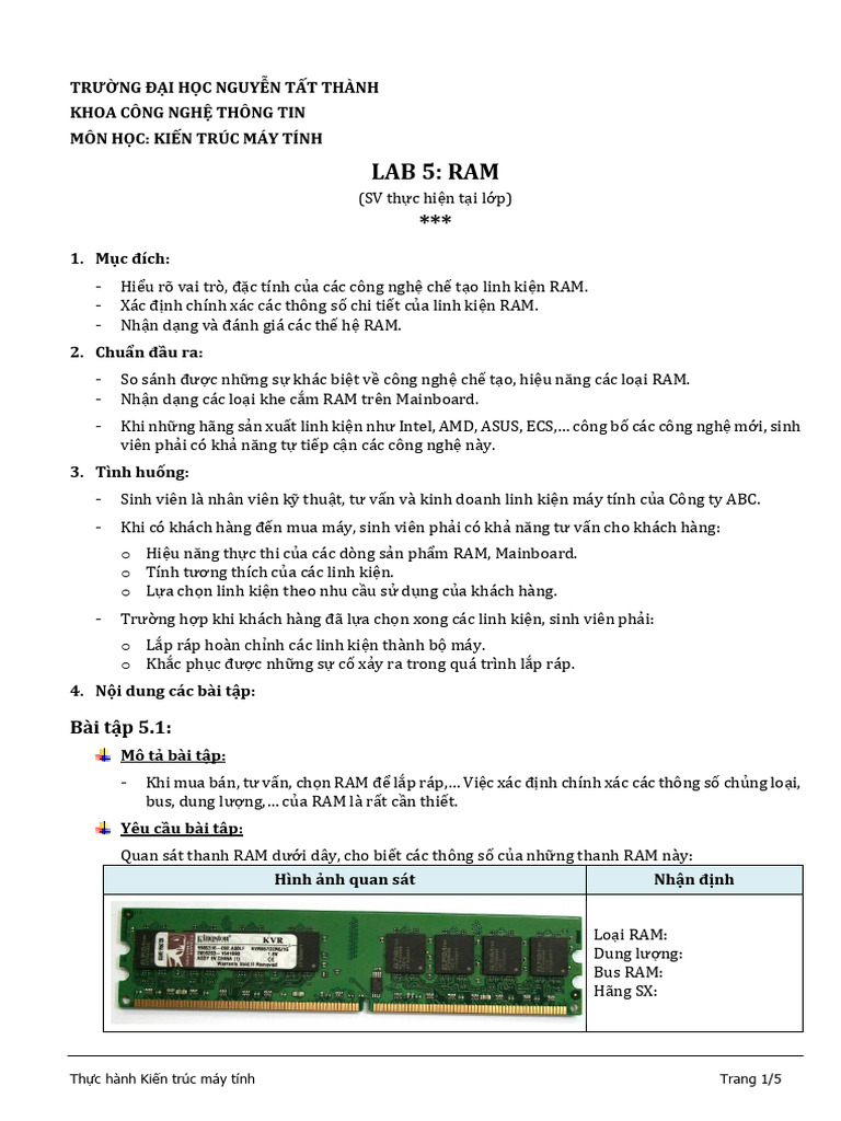 Lab 5 - RAM | PDF