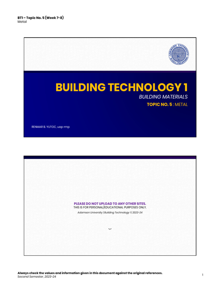 BT1 - Topic 5 (Metal) | PDF | Metals | Iron