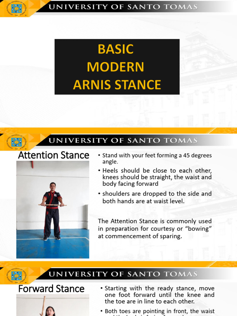 Modern Arnis Basic StanceVital Striking Points | PDF | Foot | Musculoskeletal System