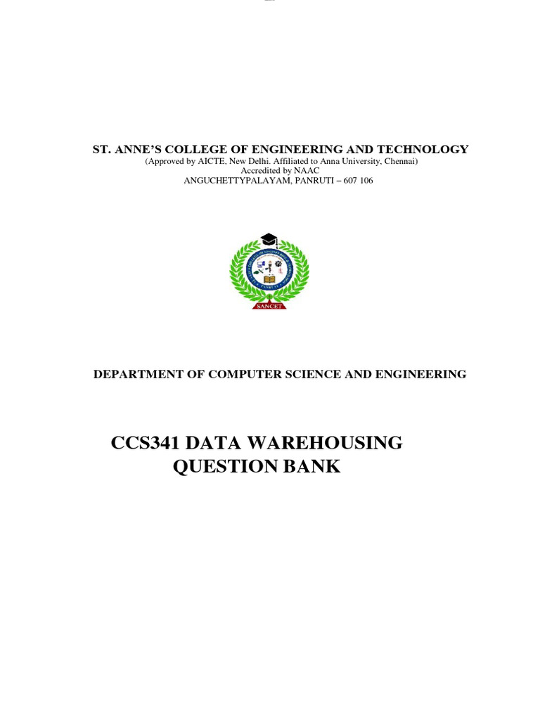Data Warehousing Study Guide | PDF | Data Warehouse | Computer Science