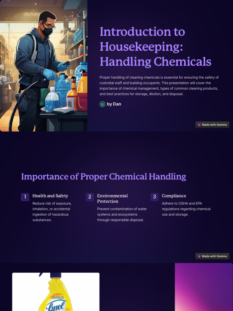 Introduction To Housekeeping Handling Chemicals | PDF | Dangerous Goods ...