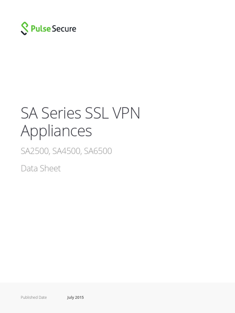 Pulse Connect Secure SASeries 4500 | PDF | Transport Layer Security ...