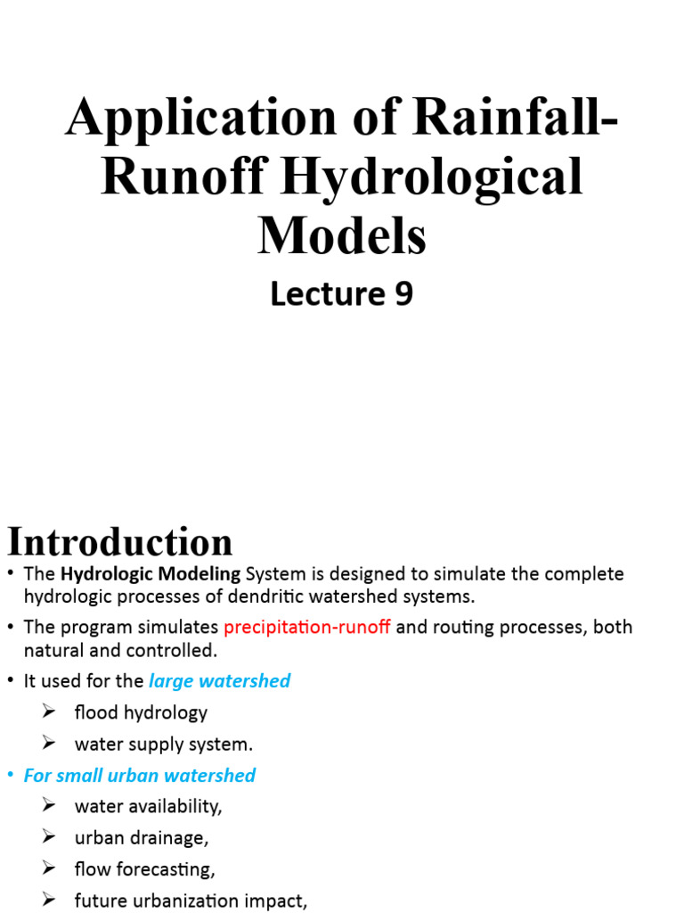 Rainfall-Runoff Hydrological Models Overview | PDF | Conceptual Model ...