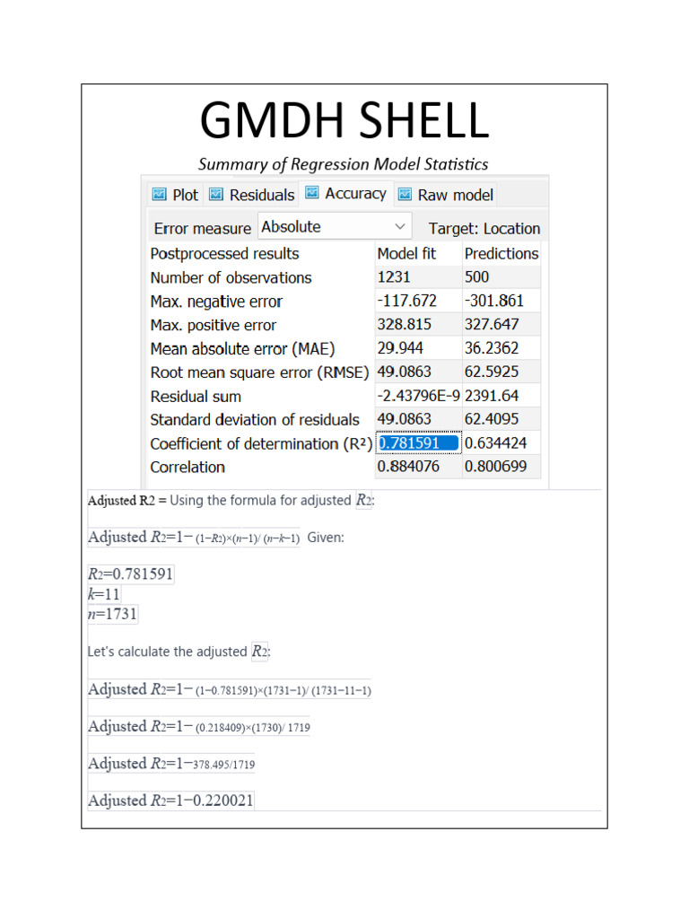 shell_regression | PDF | Errors And Residuals | Dependent And Independent Variables