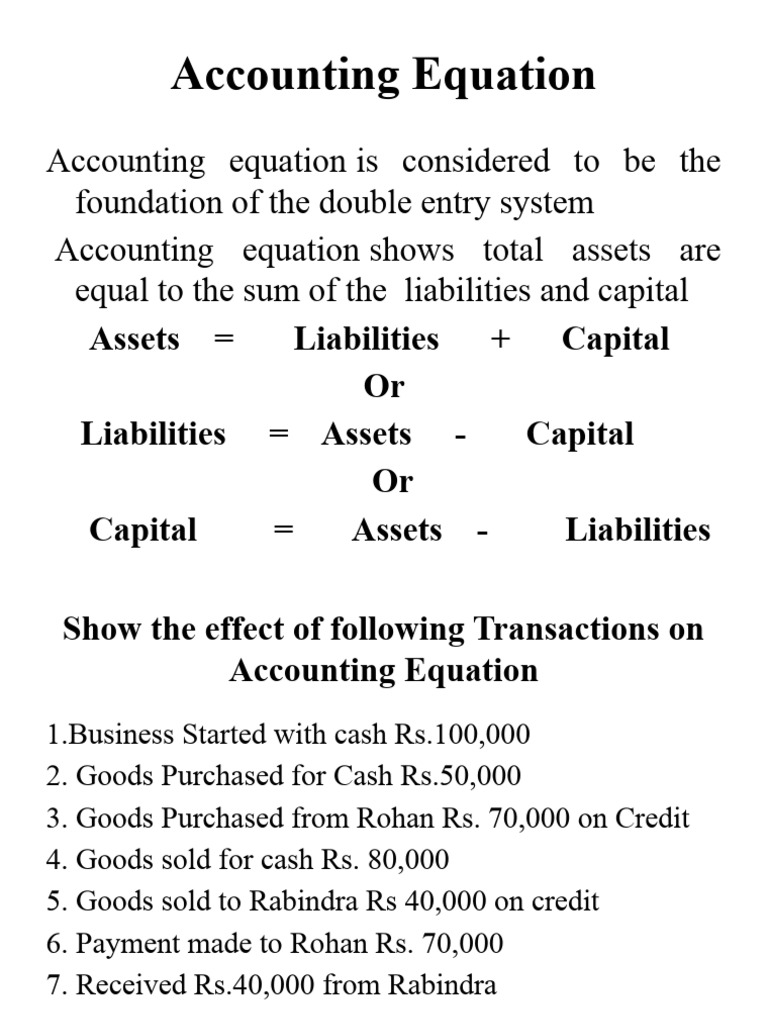 Accounting Equation | PDF | Debits And Credits | Cash
