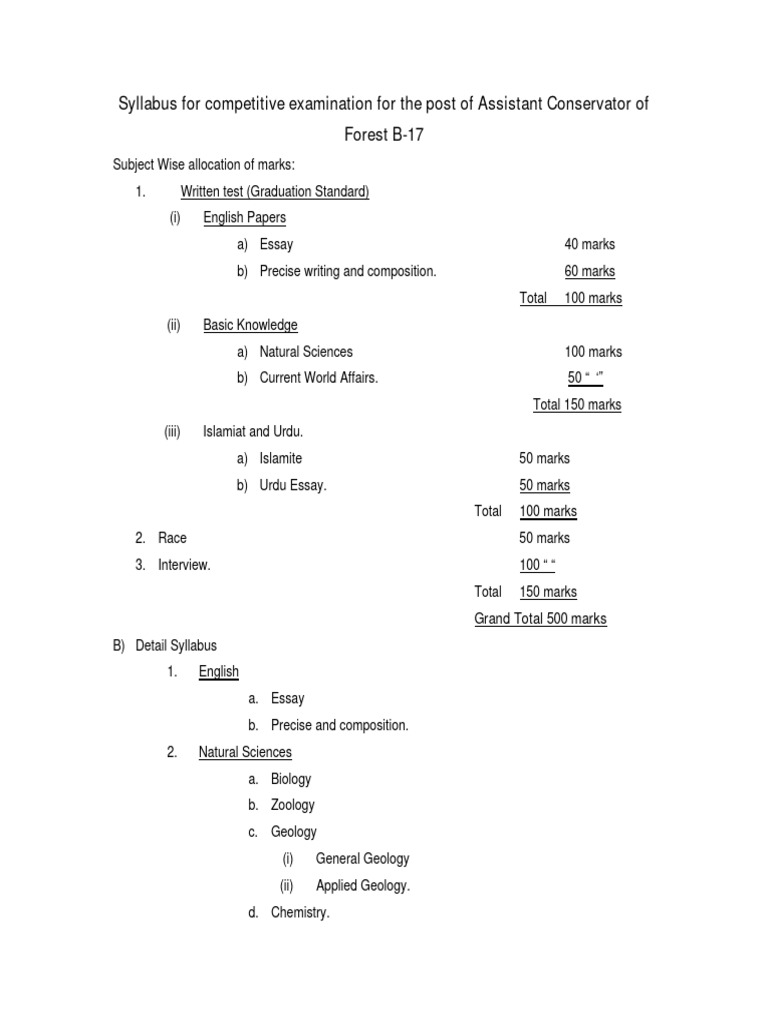 Assistant Conservator of Forest | PDF | Pakistan