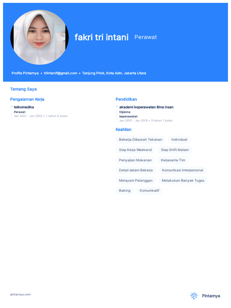 CV Fakri Tri Intani | PDF