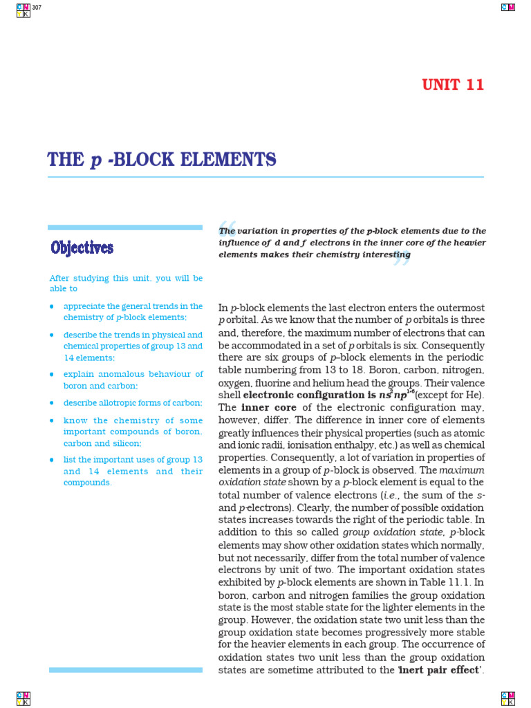 P Block1 | PDF | Periodic Table | Chemical Elements