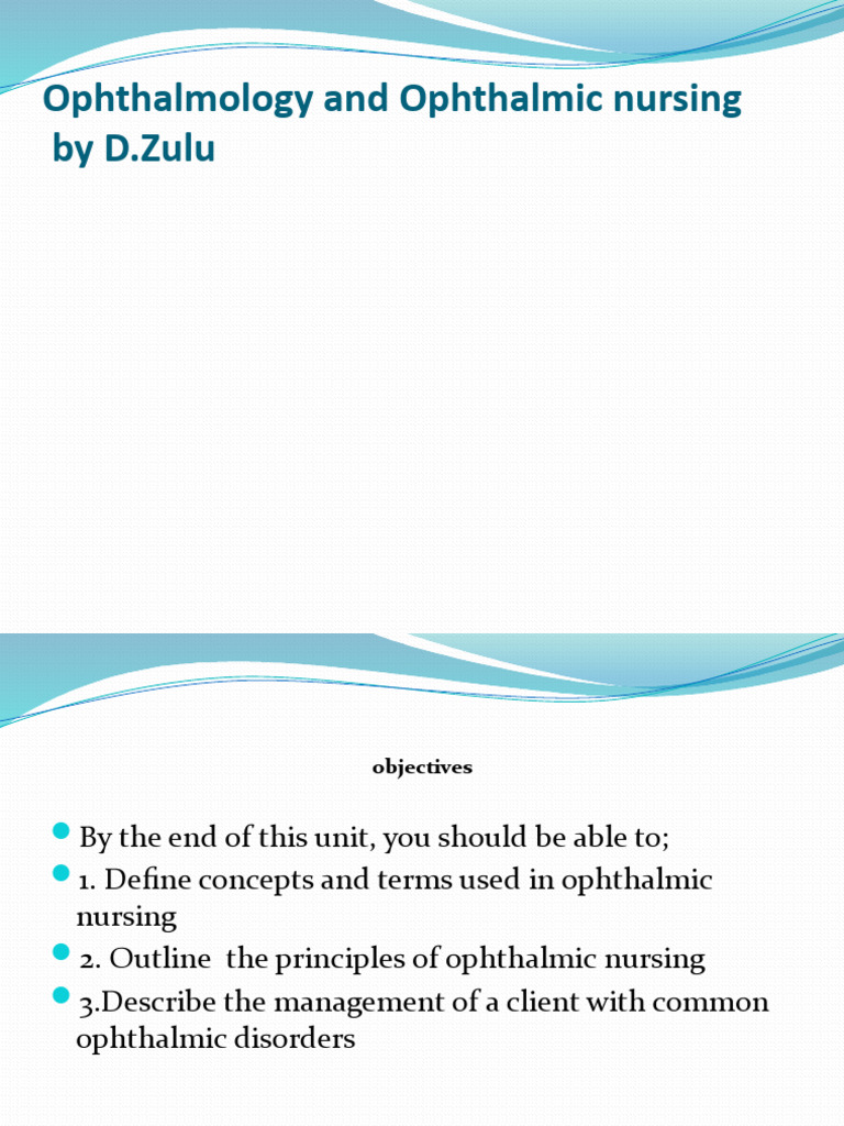 Ophthalmology and Ophthalmic Nursing | PDF | Human Eye | Cornea