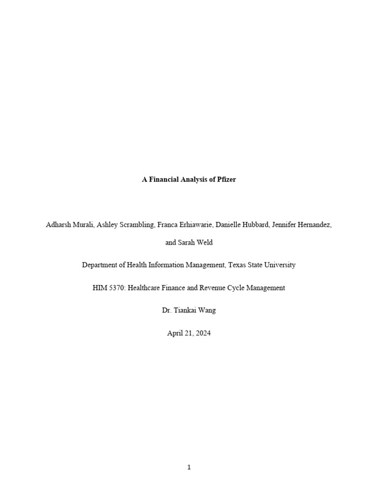 Pfizer Financial Analysis Overview | PDF | Equity (Finance) | Balance Sheet