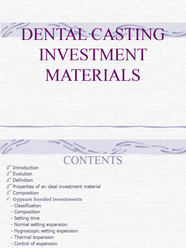 Dental Casting Investment Materials | PDF | Silicon Dioxide | Refractory
