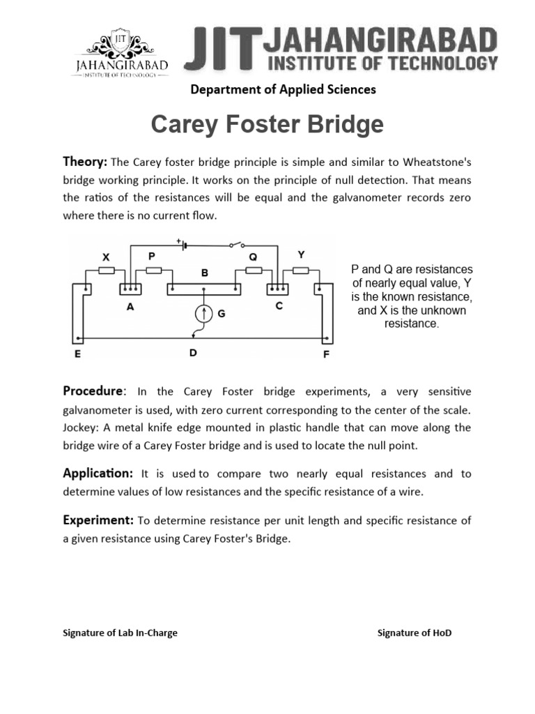 Carey Foster Bridge | PDF | Light | Glasses