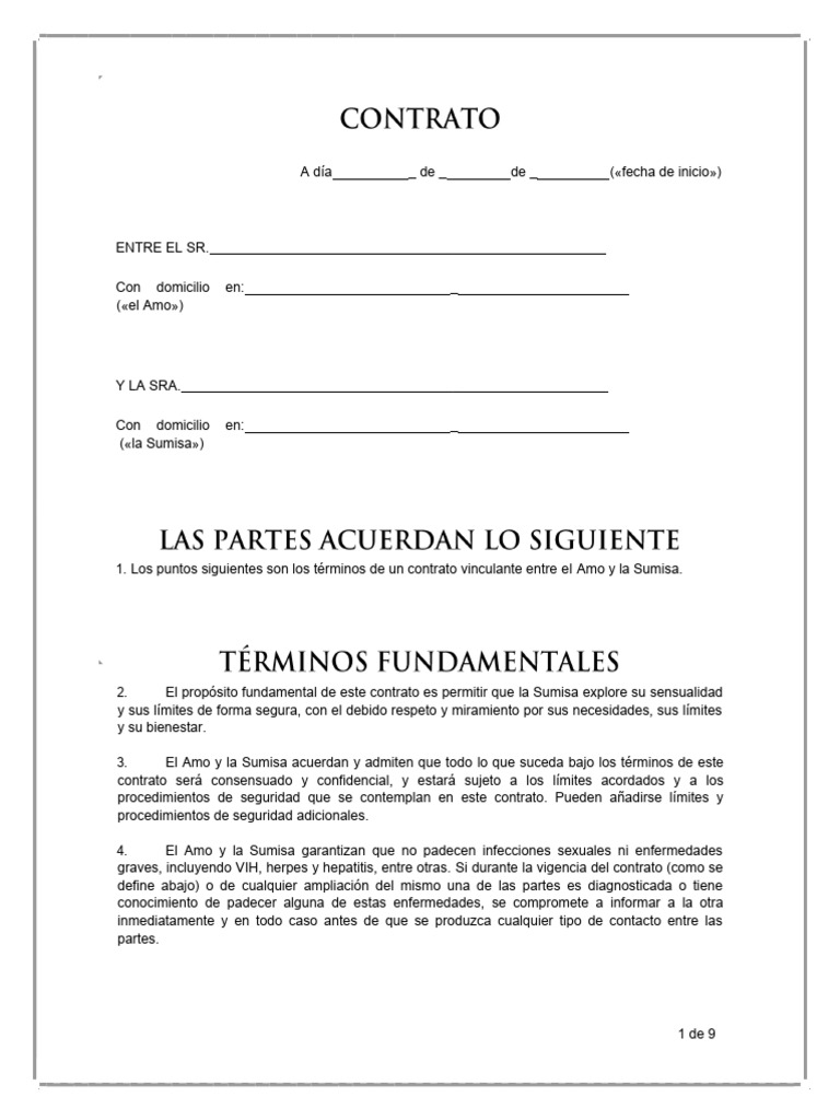 contrato-amo-sumisa | PDF | Disciplinas | La sexualidad humana