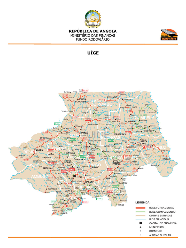 Mapa Rodoviario Uige | PDF