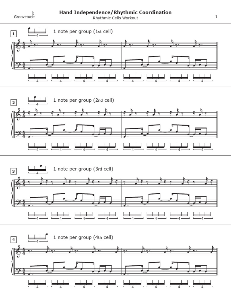 Hand+Independence Rhythmic+Coordination WorkoutSheet | PDF