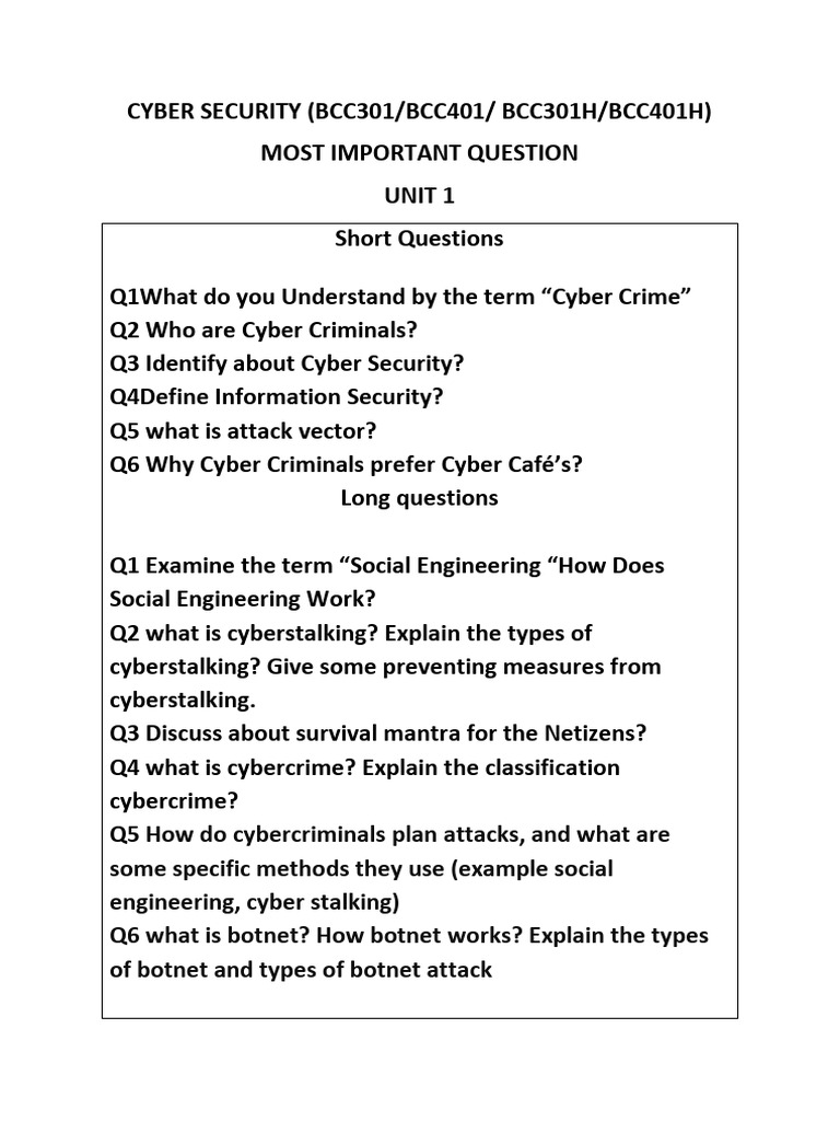 Cyber Crime: Key Concepts and Questions | PDF | Cybercrime | Computer ...