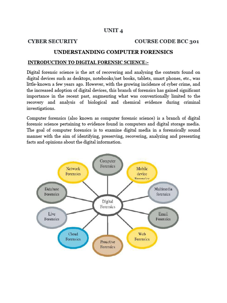 UNIT 4 Forensics 11 | PDF | Computer Forensics | Security