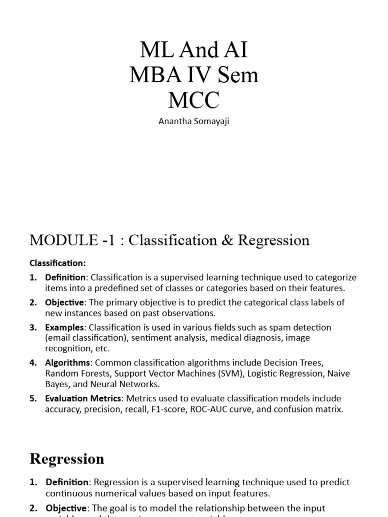 Mcc Mba Ml and Ai May30 2024 | PDF | Machine Learning | Statistical ...