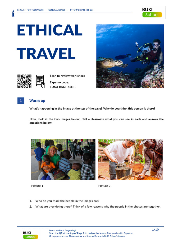 Ethical Travel British English Teacher | PDF | Tourism | Coral Reef