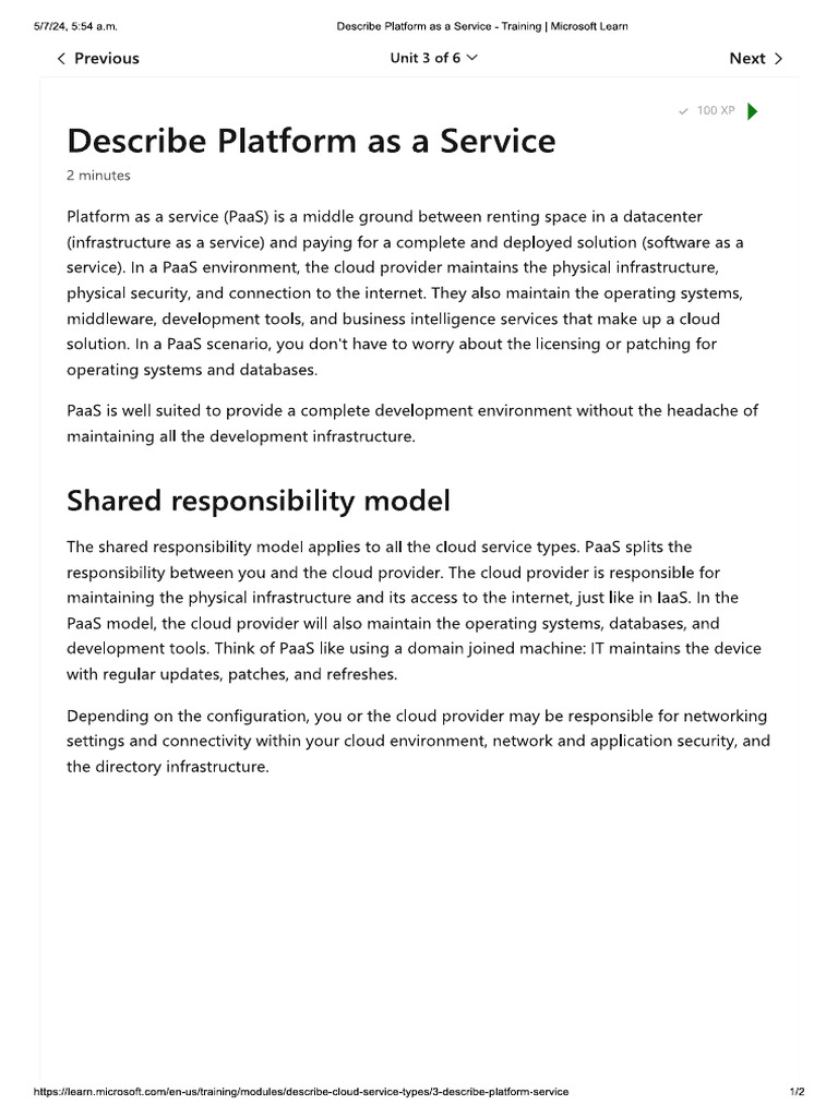 Describe Platform As A Service | PDF