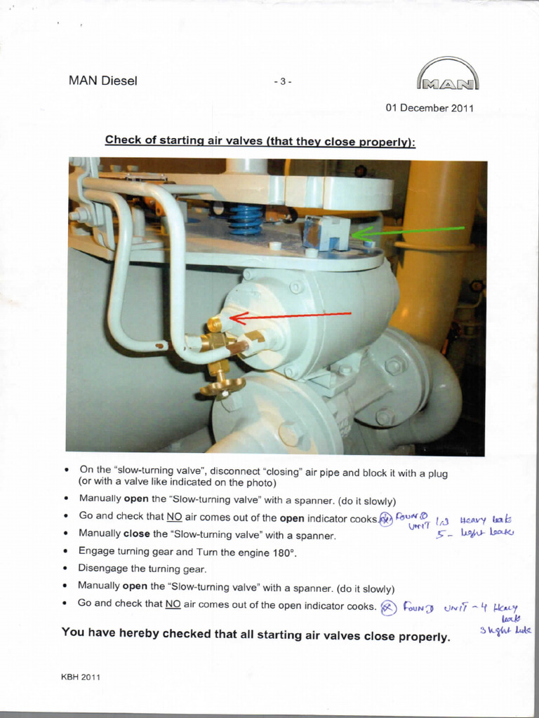 Starting Air Valve Check | PDF