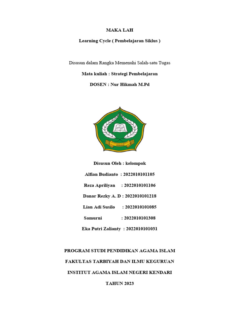 Kel 9 Cycle Learning | PDF | Karier & Perkembangan | Pengembangan Diri