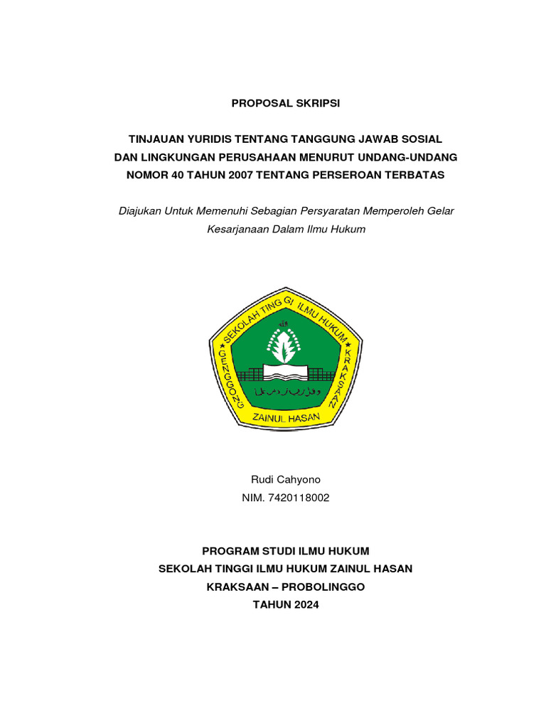 Contoh Proposal Skripsi 2024 | PDF | Ilmu Sosial