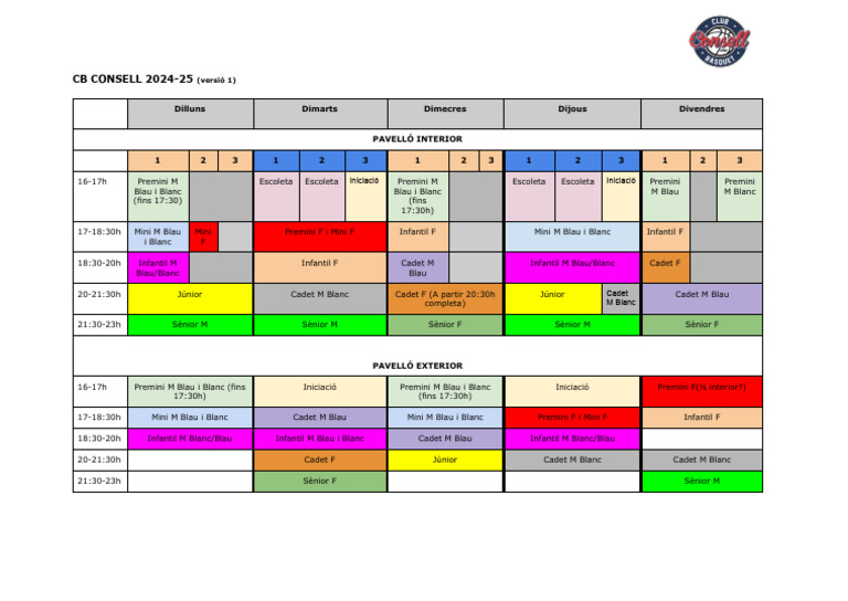 Horaris 2024-25 | PDF