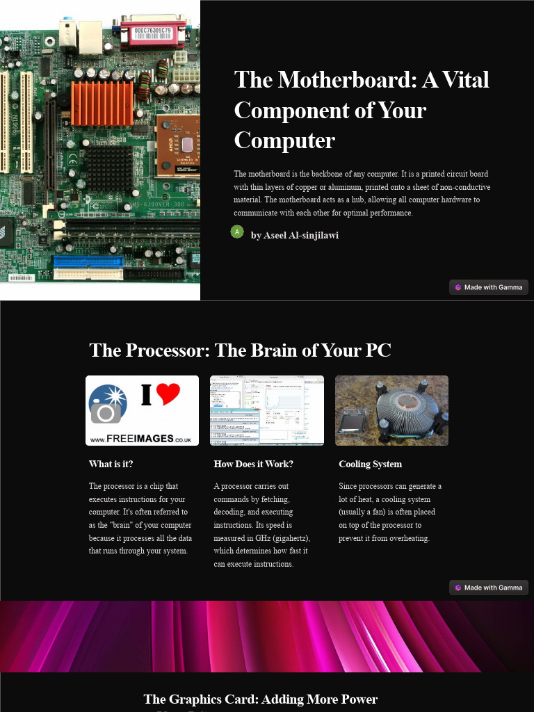The Motherboard A Vital Component of Your Computer | PDF | Random Access Memory | Central ...