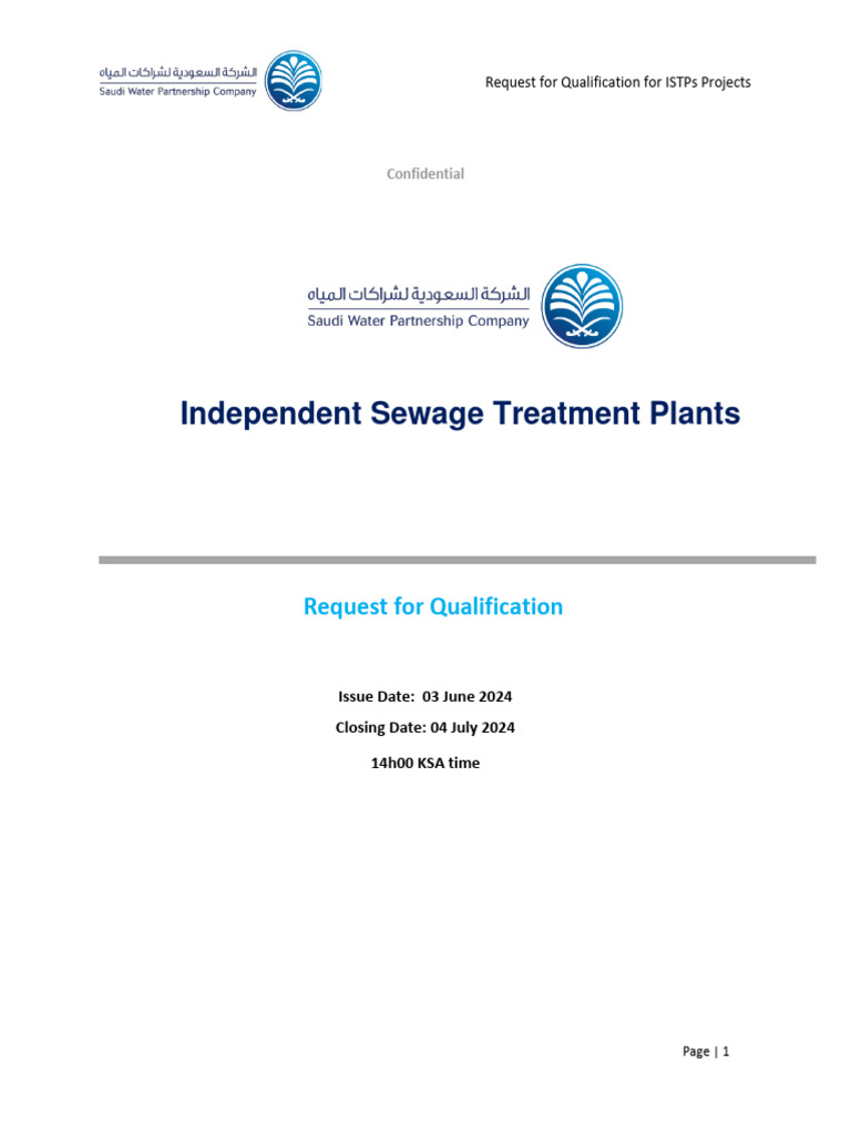 SWPC Request For Qualification For ISTP Projects | PDF | Debt | Loans