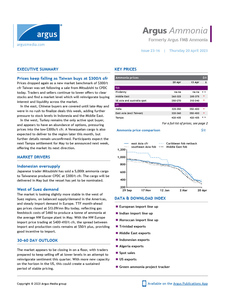Argus Ammonia | PDF | Fertilizer