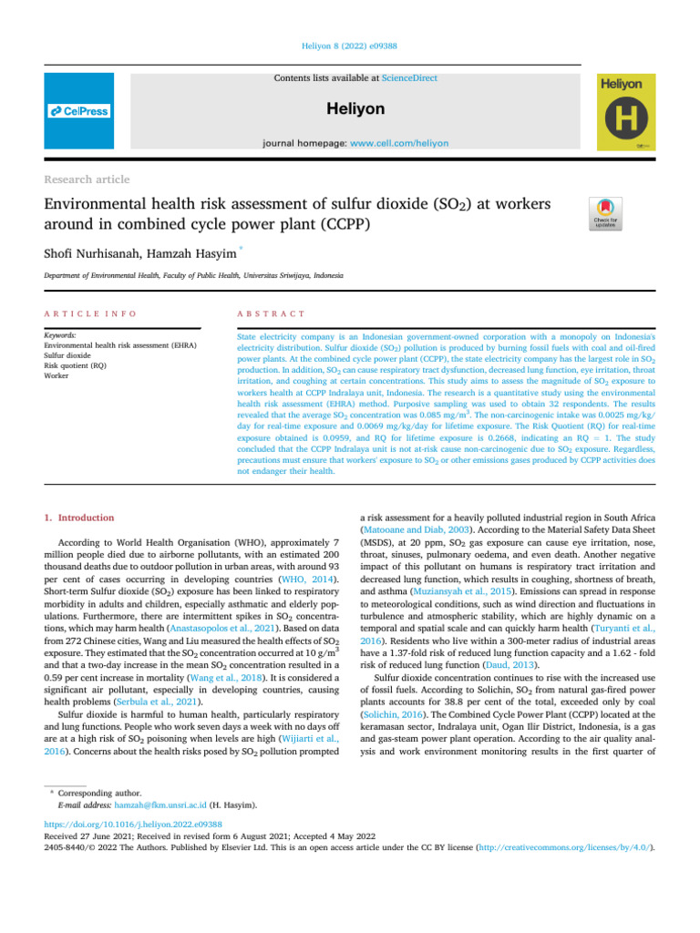 1 s2.0 S2405844022006764 Main | PDF | Sulfur Dioxide | Air Pollution