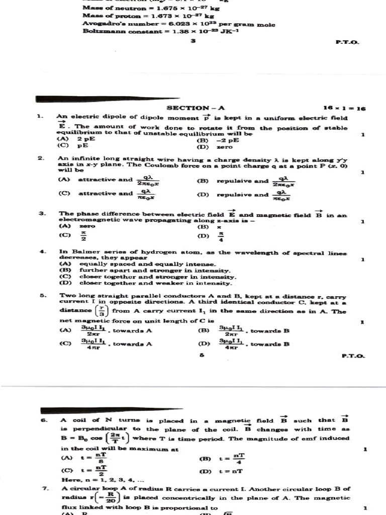 Previous Year Question Paper | PDF