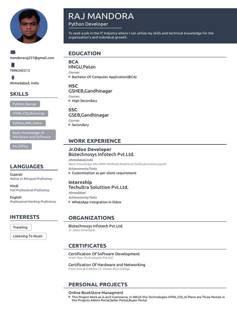 RAJ's Resume | PDF | Computing | Information Technology